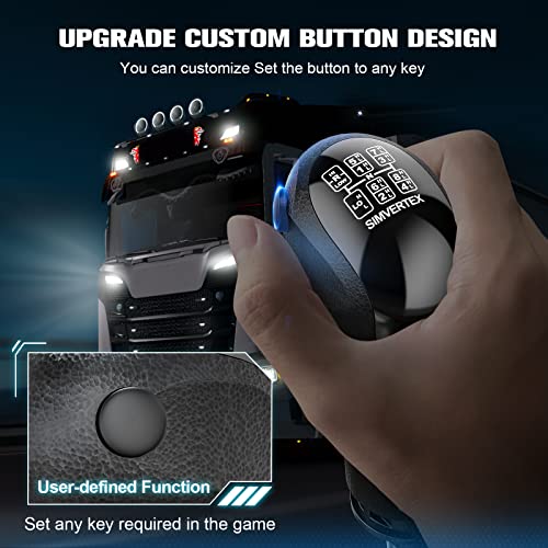 USB American Truck Simulator Shifter, Gearshift Knob Fit for ATS & ETS2 Games, PC Sim Racing Shifter Compatible with Logitech G27 G29 G920 Thrustmaster TH8A Fanatec SQ