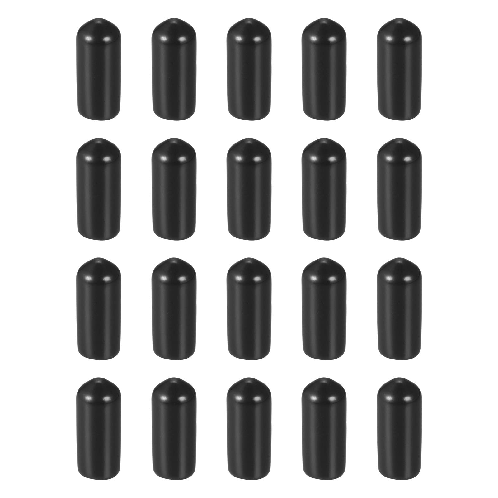 DMiotech 20 Pack 1/4"(6mm) ID Black Screw Thread Protectors Rubber End Caps Bolt Covers for Screw Bolt Furniture Pipe