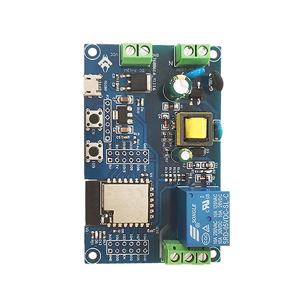 ESP32-C3 Single-Channel Wireless Fidelity Relay Switch Development Board ESP-C3-12F Remote Switch Control Module Supporting AC 90V-250V & DC 7V-12V Power Supply 4M Byte Flash