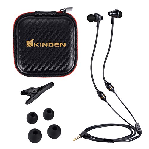 KINDEN Air Tube Headsets - Anti-Drop Headphones Earbuds Binaural Earphone with Microphone,3.5mm Jack for Cell Phones PC MP3 Pad (Black)