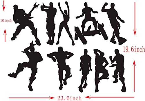 LHKSER Game Wall Decal Wall Sticker Poster Floss Dancing Decal Nursery Boys Room Wall Vinyl Decal Game Stickers (Black++)