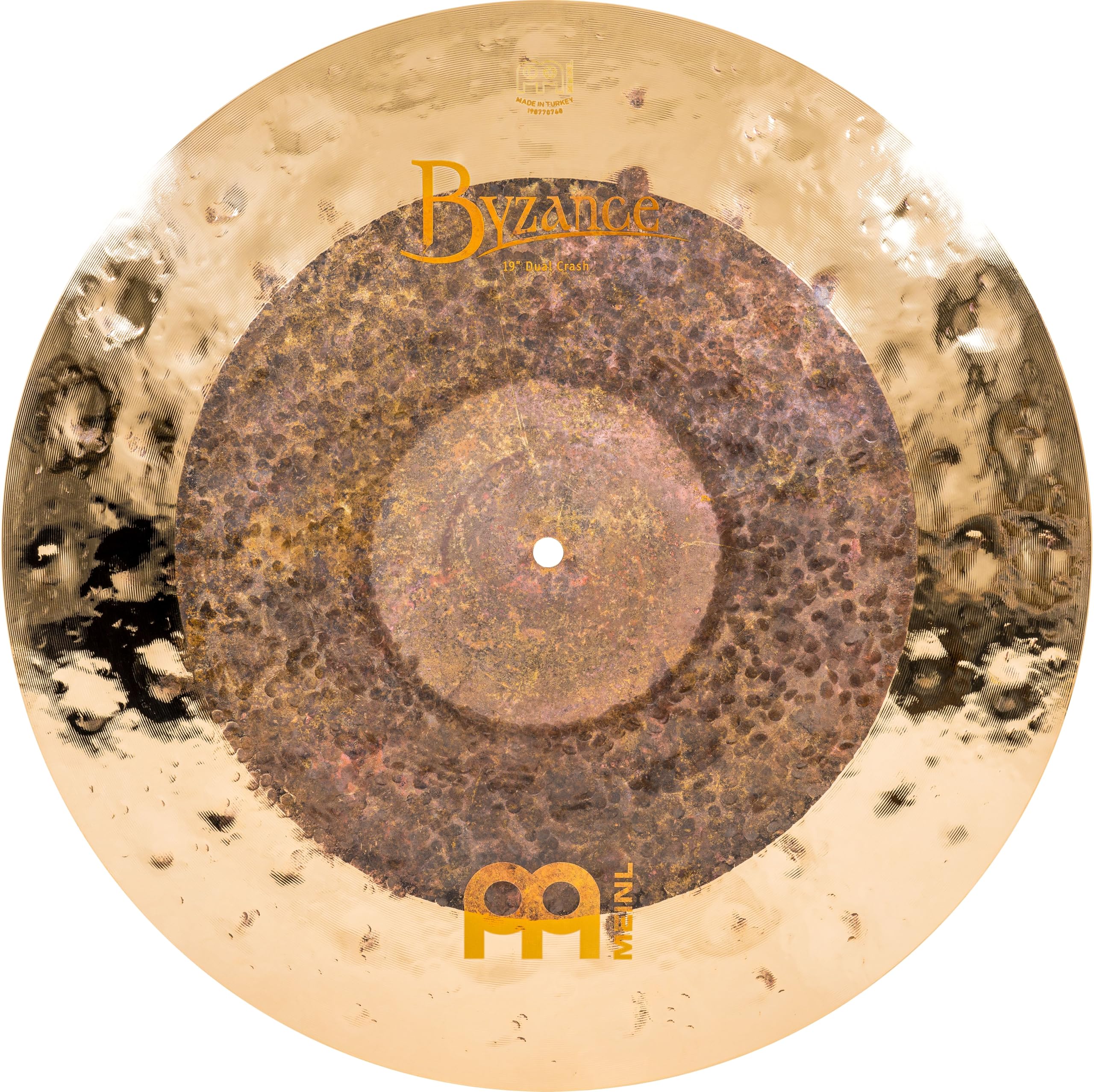 Meinl Cymbals Byzance 19" Dual Crash — Made in Turkey — Hand Hammered B20 Bronze, 2-Year Warranty (B19DUC)