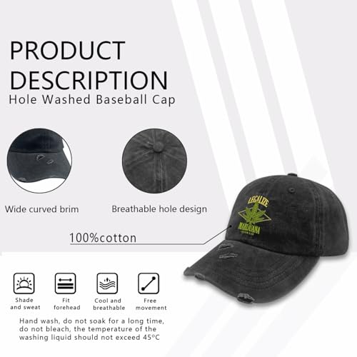 Cannabis THC Marijuana Weed 420 CBD Trucker hat Womans hat AllBlack Hiking hat Women Gifts for Him Baseball Hat