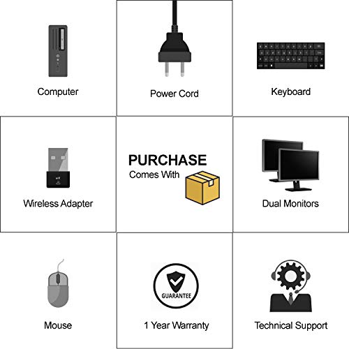 HP Elite 800G1 Desktop Computer Package - Intel Quad Core i5 3.3GHz, 16GB RAM, 240GB SSD 2TB HDD, Windows 10 Pro, Dual 19 inch Monitors, Keyboard, Mouse (Renewed)