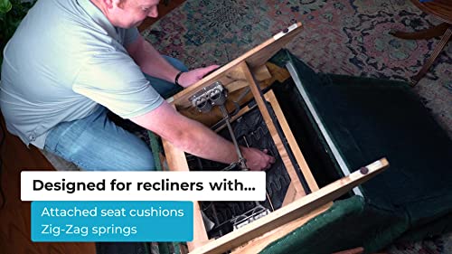 SagsAway 4 Piece Sagging Recliner DIY Repair Kit. No Tools Needed. High Density, Flexible Foam Padding Reinforcement. Four 18 Inch Firm Supports Per Set, Per Seat to Extend The Life of Recliners, Blue