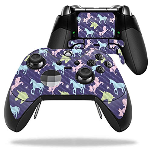 MightySkins Carbon Fiber Skin for Microsoft Xbox One Elite Controller - Unicorn Dream | Protective, Durable Textured Carbon Fiber Finish | Easy to Apply, Remove, and Change Styles | Made in The USA
