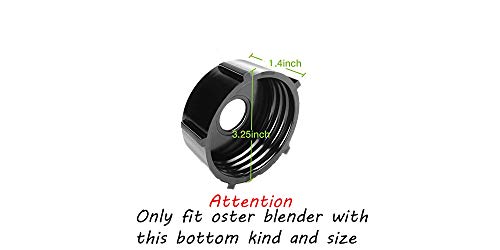Ronnel Collection 6 Piece Round Blender Glass Jar Replacement Kit for Oster Blender, 1.3 Liter - 5.6 Cup Will Fit Oster Blender with Pin as pictured