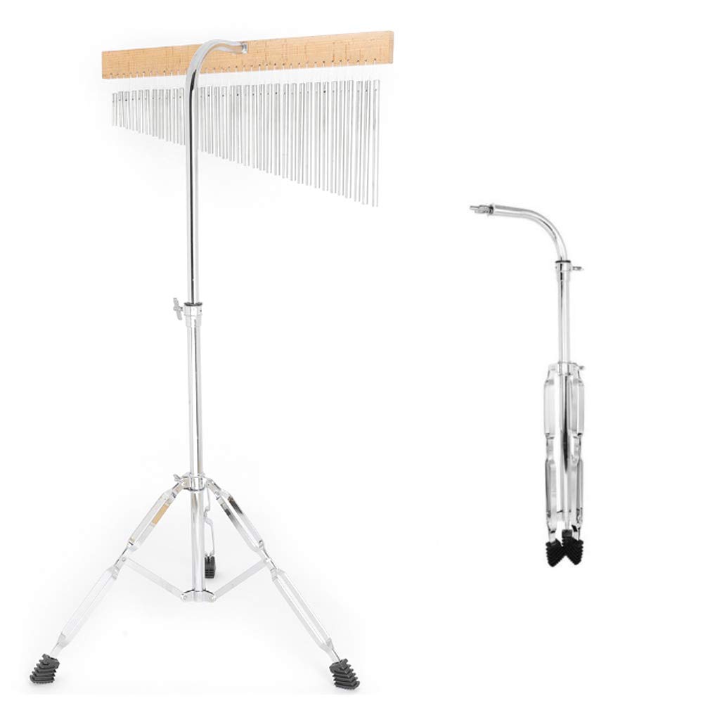 LOMENTICS36-Tone Bar Chimes Bars Single-Row Wind Chime Musical Percussion Silver with Mounting Stand