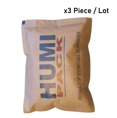 Hydro-Gel Humidifier (3X / Lot) Humi-Pack 60gr Cigar Humidor Humidifier - Humidification Packs - 72%RH Humidity Control - All In One Solution 4x4.5x1.5