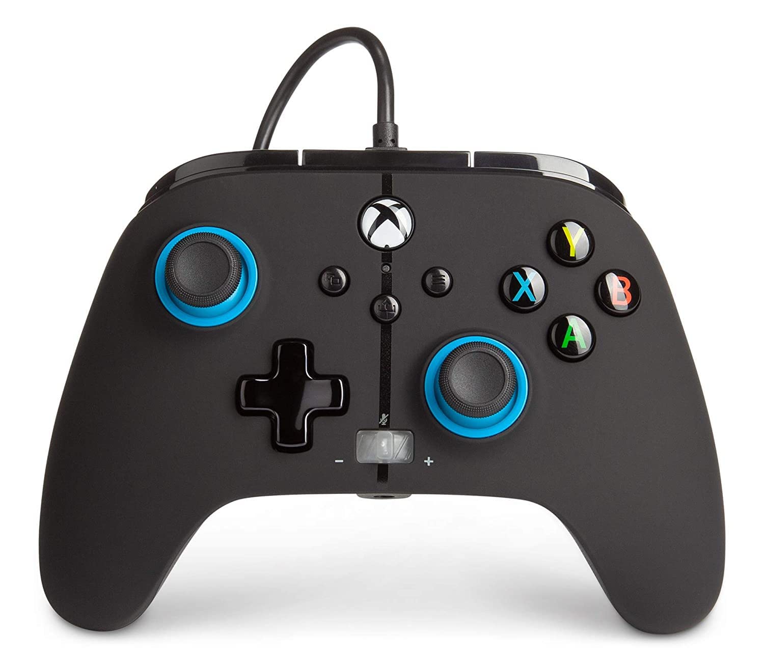 PowerA Enhanced Wired Controller for Xbox Series X|S - Blue Hint, gamepad, wired video game controller, gaming controller, Xbox Series X|S, Officially Licensed for Xbox
