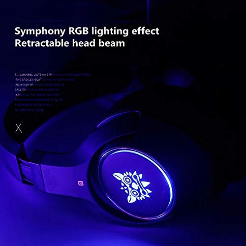 Stereo Gaming Headset with Mic,RGB Luminous Mobile Phone Computer Noise Reduction Headset,Detachable Cat Ear Gaming Headset, for PS4, PS5, Xbox One, PC, Phone