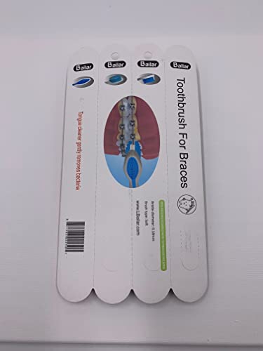 LBailar Braces Toothbrush| Soft Bristle Orthodontic Toothbrush for Cleaning Ortho Braces | U Shaped Portable Toothbrushes for Braces| Set of 4