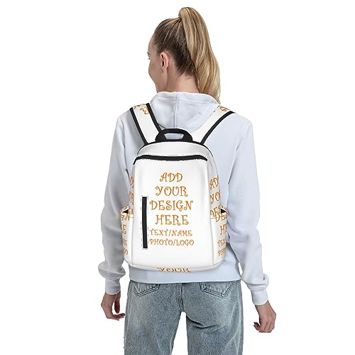 Custom Backpack for Men Women Personalized Backpacks with Pictures Text Logo Art Design for Office Travel Hiking Camping (Black 4)