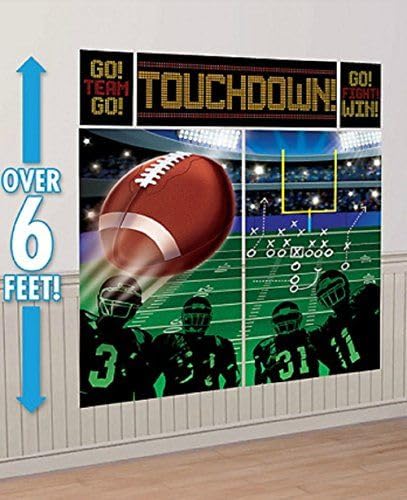 Football Decorations Backdrop Hanging Swirls and Table Cover for Birthdays Game Days Tailgating Party Supplies