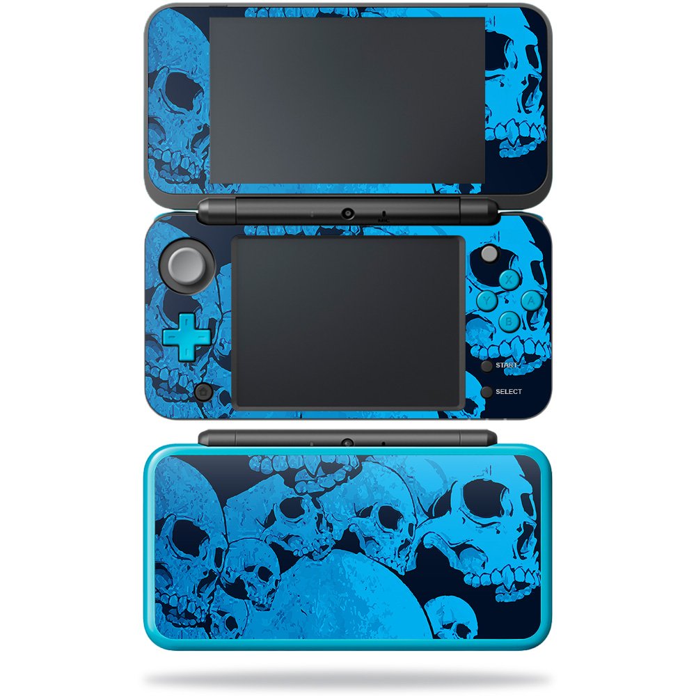 MightySkins Skin Compatible with Nintendo New 2DS XL - Blue Skulls | Protective, Durable, and Unique Vinyl Decal wrap Cover | Easy to Apply, Remove, and Change Styles | Made in The USA