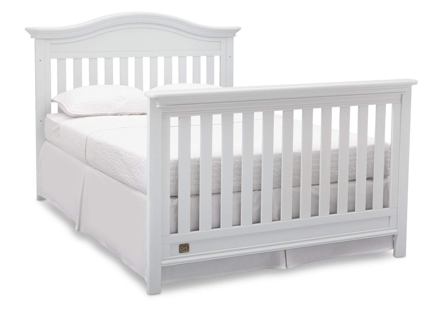 CC KITS Full-Size Conversion Kit Bed Rails for Serta Aberdeen, Adelaide, Ashland, Banbury, Barrett, Bethpage, Fairmont, Fall River, Fernwood & Mid-Century Modern Lifestyle 4-in-1 Cribs (Bianca White)