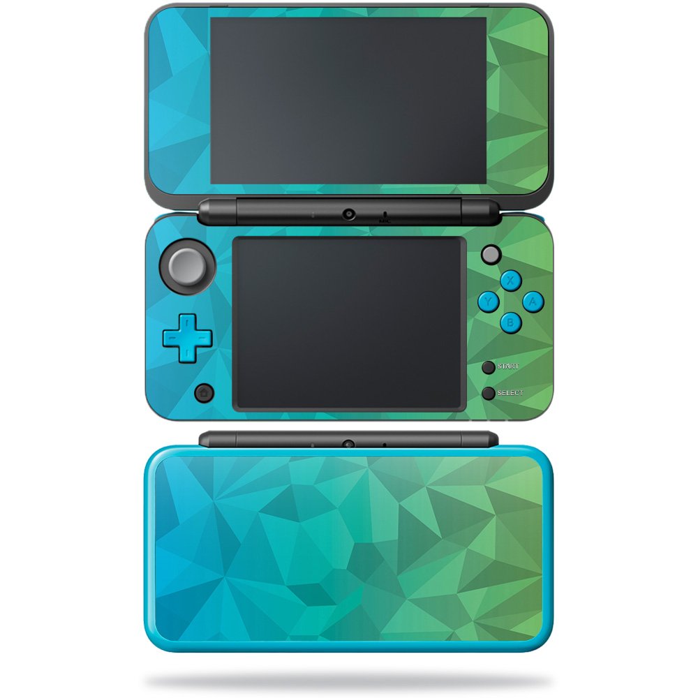 MightySkins Skin Compatible with Nintendo New 2DS XL - Blue Green Polygon | Protective, Durable, and Unique Vinyl Decal wrap Cover | Easy to Apply, Remove, and Change Styles | Made in The USA
