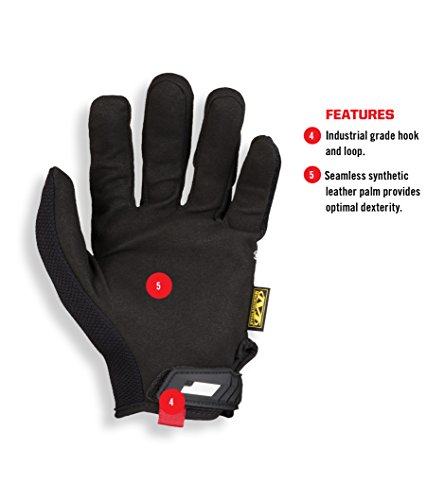 Mechanix Wear: The Original Work Glove with Secure Fit, Synthetic Leather Performance Gloves for Multi-Purpose Use, Durable, Touchscreen Capable Safety Gloves for Men (Black, XXX-Large)