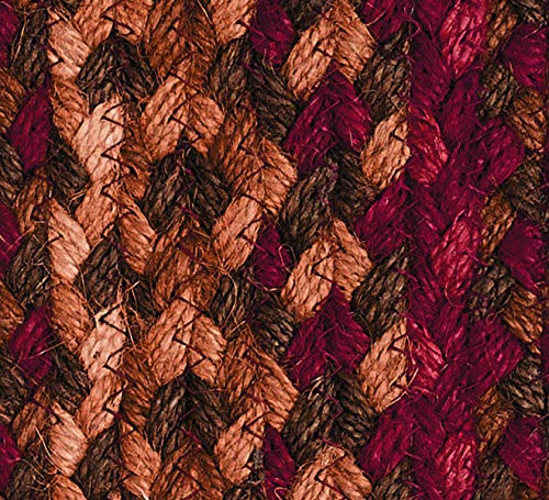 IHF Home Decor Cinnamon Braided Rug 20"x30" Rectangle Accent Floor Carpet Natural Jute Material Doormat | Wine, Natural and Brown Enhance with Woven Collection (20"x30" Rectangle, Cinnamon)