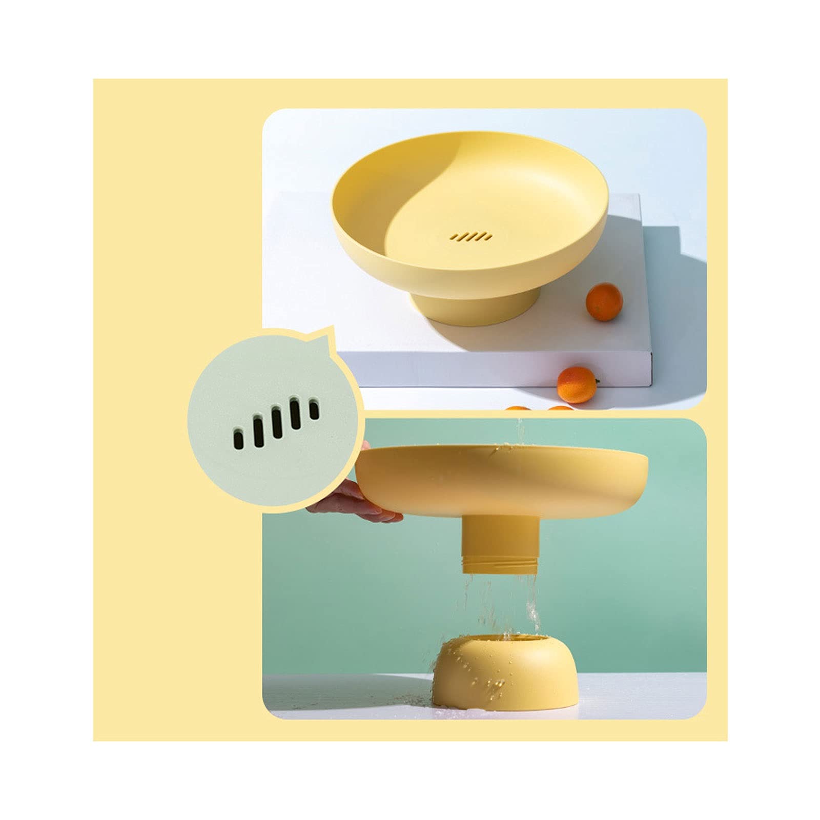 DEPILA Bread gp Fruit Basket for Kitchen Round Candy Snack Tray Vertical Fruit Food Tray Cake Rack Dry Food Storage Household Rack (Color : White)