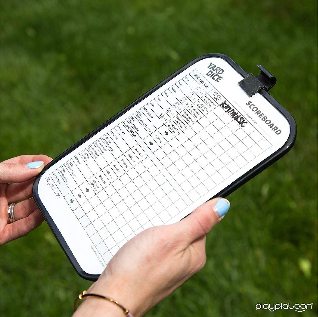 Play Platoon Lawn Dice with Scoreboard - Giant Red White & Blue Wooden Yard Dice Outdoor Game