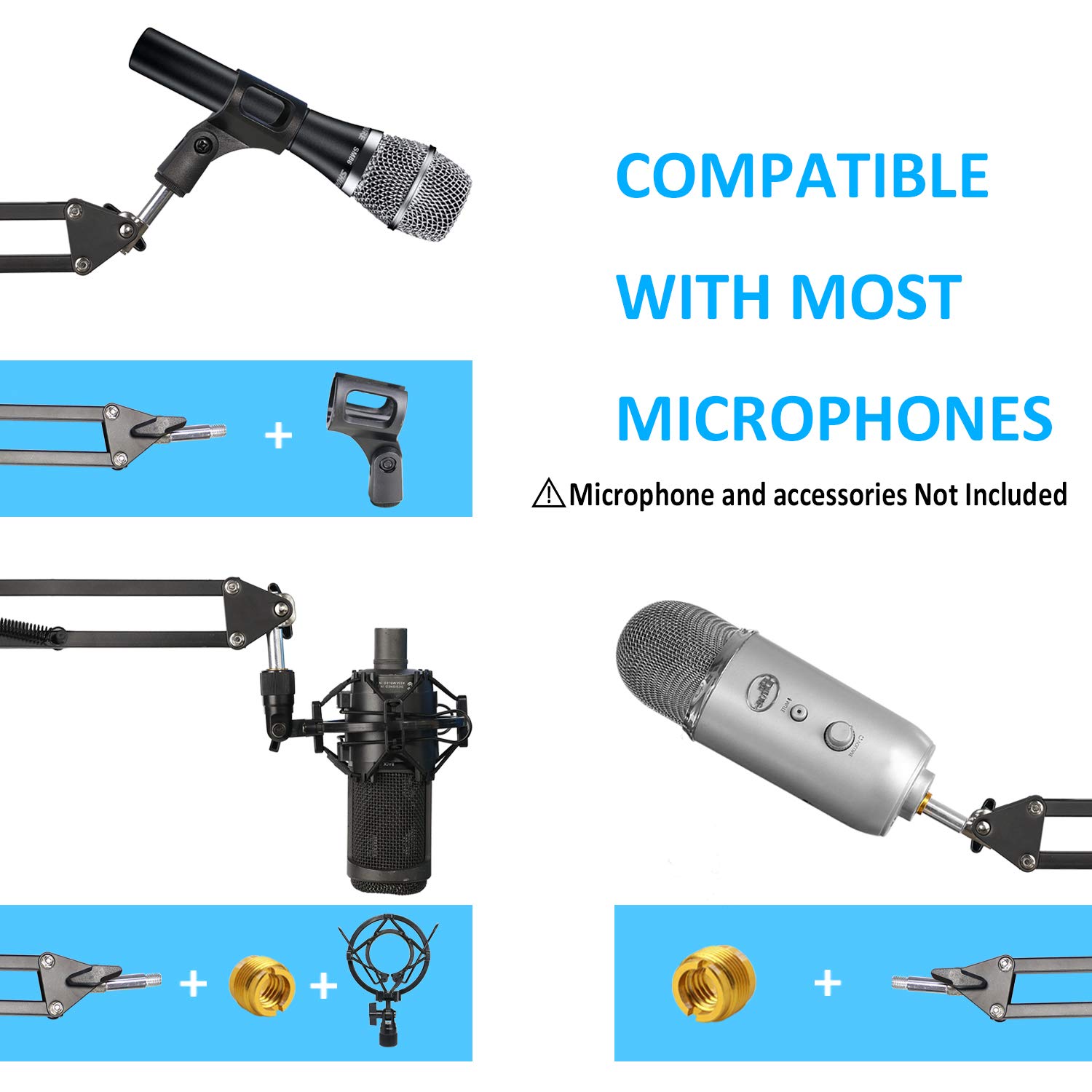MXL 770 990 Microphone Stand with Pop Filter - Mic Suspension Boom Scissor Arm Stand with Foam Windscreen for MXL Mics 990 770 by YOUSHARES
