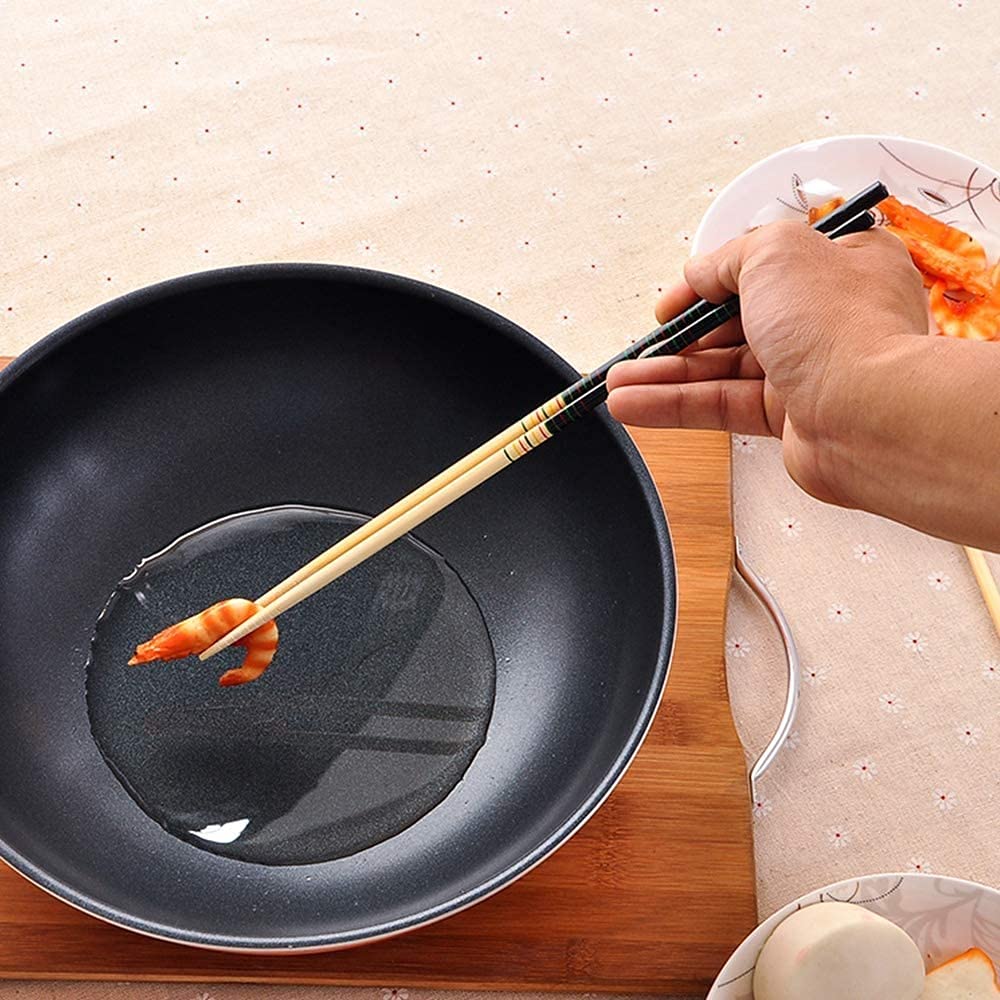 chop sticks,Reusable Chopsticks Cooking Chopsticks, Japanese Wooden Extra Long Reusable Bamboo Chopsticks Non Slip For Hot Pot, Noodle,Deep Frying,13inch (Size : 5pairs)