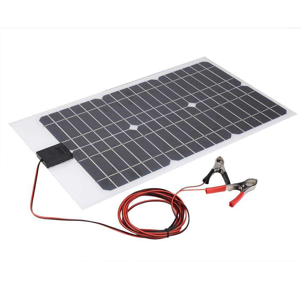 Ciglow 18V 20W Portable Solar Panel Charger,Polycrystalline Chip,Pet White Bottom Pressure,3M Clip Line in Front,Suitable for Cars,Homes,Ships,Motorcycles,Etc.