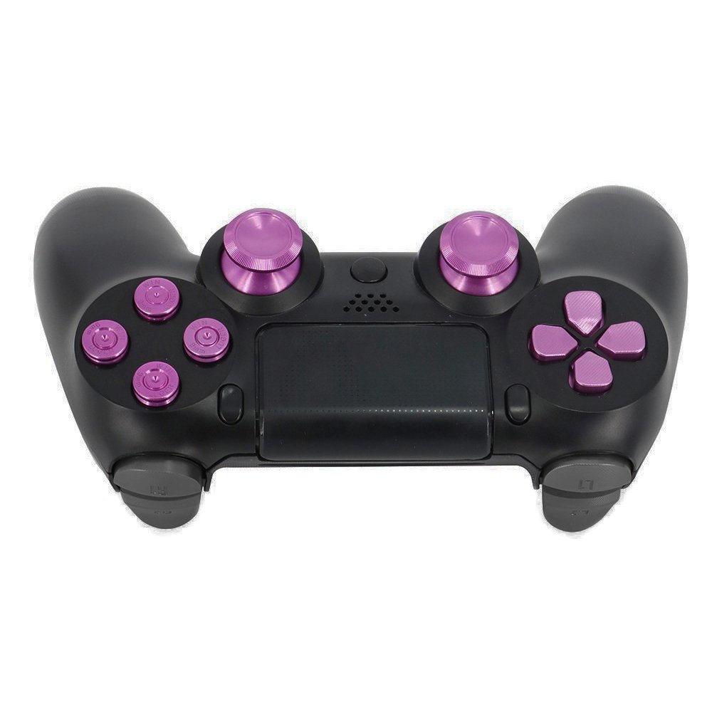 Jadebones Metal Replacement Repair Kits, Thumbsticks Thumb Grip Bullet and D-pad Buttons Compatible with PS4/PS4 Slim/PS4 Pro Controller (Pink)