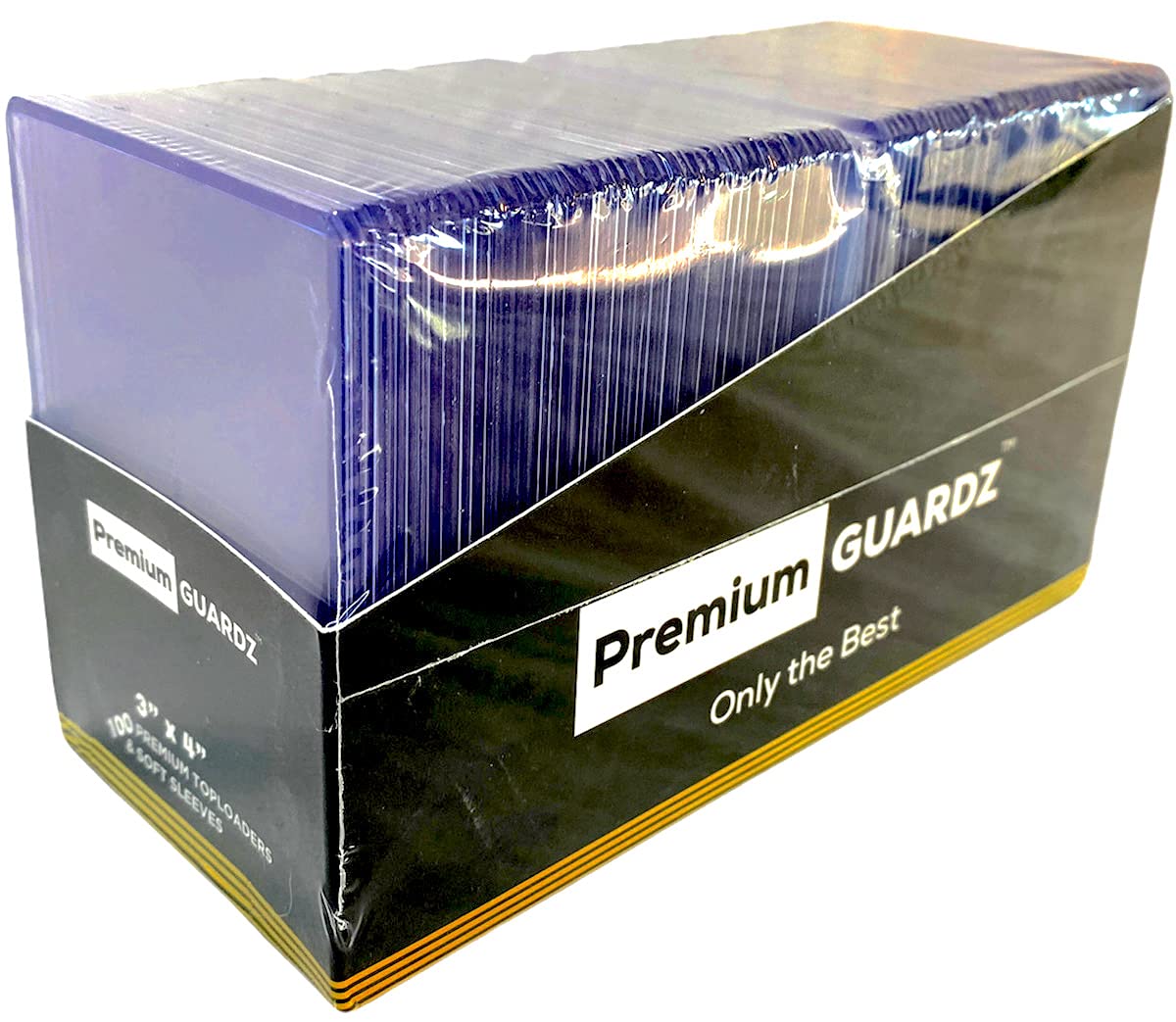 Premium Ultra Clear 3x4 Top Loaders for Cards and Soft Sleeves, Made for Standard Sized 35pt Collectible Cards, Set Includes 100 Toploaders and 100 Penny Sleeves | Premium Guardz