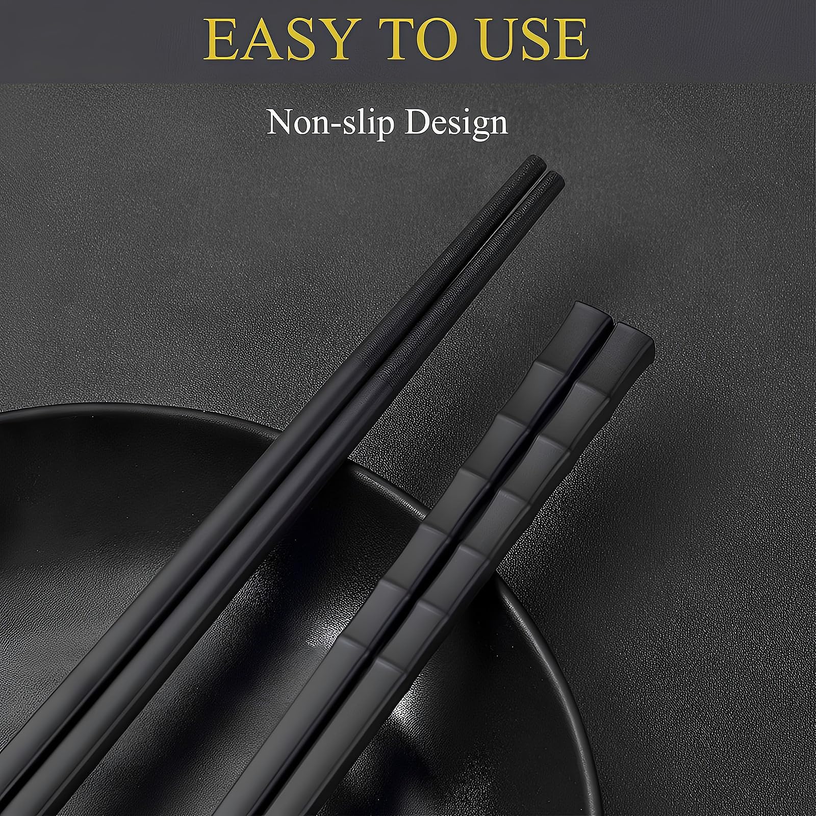 Chopsticks Reusable Panda Gifts With Cute Chopstick Rest & Chopsticks Dishwasher Safe Anniversary Gift for Couple (2PC Red-Black)