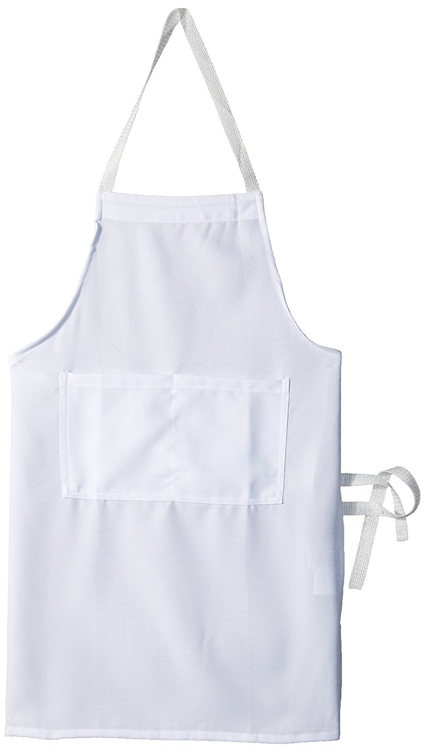 CHEFSKIN Children SMALL (fits 3-8) Apron Ultra Light Soft Comfortable Vibrant Color (WHITE)