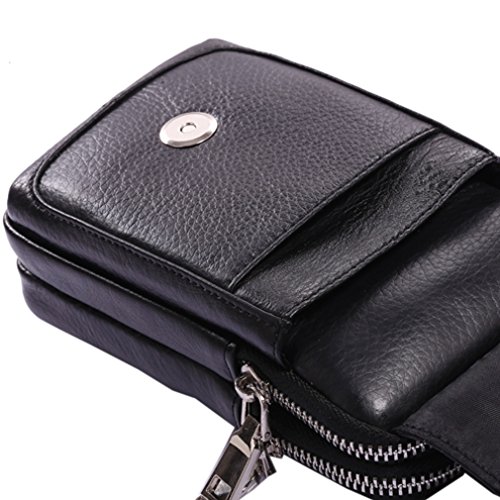 Leather Waist Pack Phone Belt Bag for Men Loop Holster Wallet Cellphone Case Pouch Pack Clip Money Purse for Phone Note Edge Plus