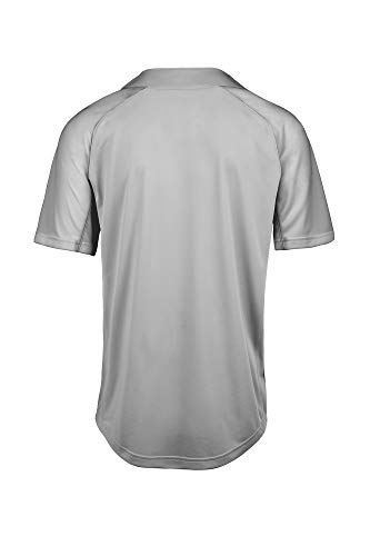 Mizuno Mens Aerolite Adult 2-Button Baseball Jersey, Grey, Large US