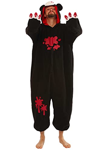 SAZAC Gloomy Bear Kigurumi - Onesie Jumpsuit Halloween Costume (Black)