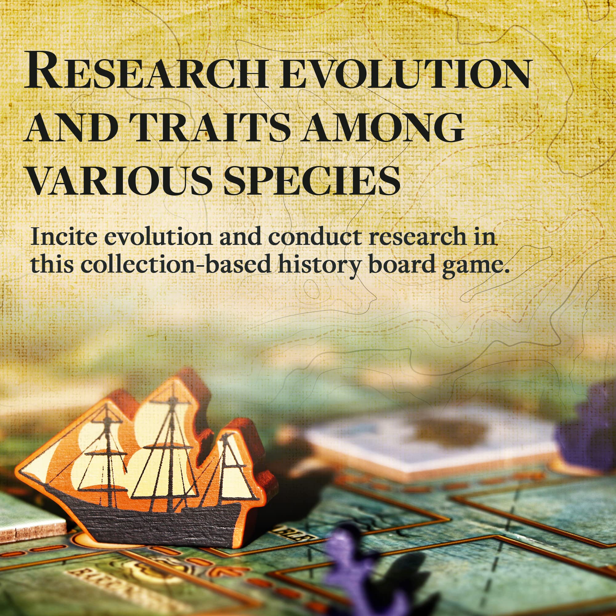 On The Origin of Species | An Evolutionary Research Board Game by Artana Games | Charles Darwin's Trip Through the Galapagos as a Strategic Science Board Game for Kids and Families | Based on the Book