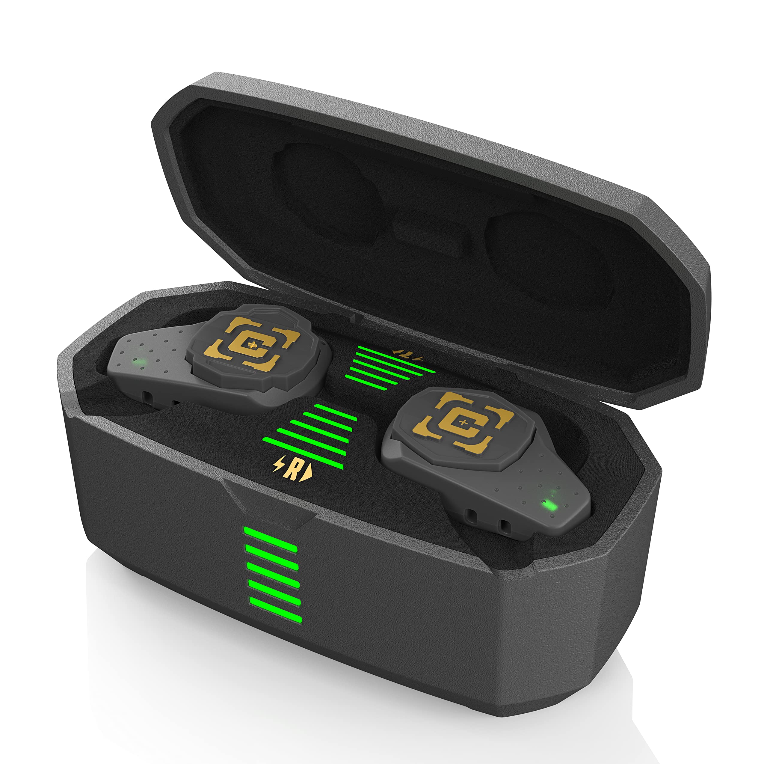 Caldwell E-MAX Shadows Pro - Electronic Hearing Protection with Ambient Sound Amplification, Bluetooth, Rechargeable Case for Shooting, Range