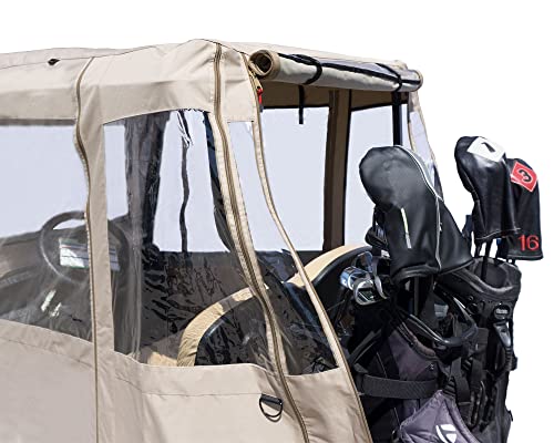 Greenline Golf Cart Enclosure Eevelle USA | Golf Car Cover | All Weather Windproof Waterproof Rain Cover | 2 or 4 Passenger Durable Golf Cart Cover