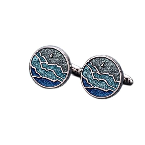 Color Matching Cufflinks Men's Shirts Cuff Buttons Shirt Cuff Nails Shirts Suit Cufflinks (Color : A, Size (A