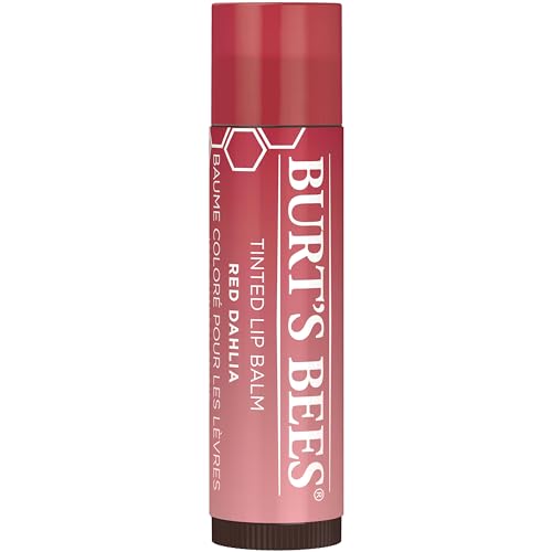 Burts Bees 100% Natural Tinted Lip Balm, Red Dahlia with Shea Butter & Botanical Waxes 1 Tube