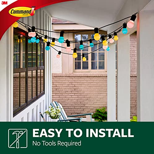Command Outdoor Light Clips, Damage Free Hanging Outdoor Light Clips with Adhesive Strips, No Tools Wall Clips for Hanging Outdoor Lights and Cables, 16 Clear Clips and 20 Command Strips (Pack of 4)