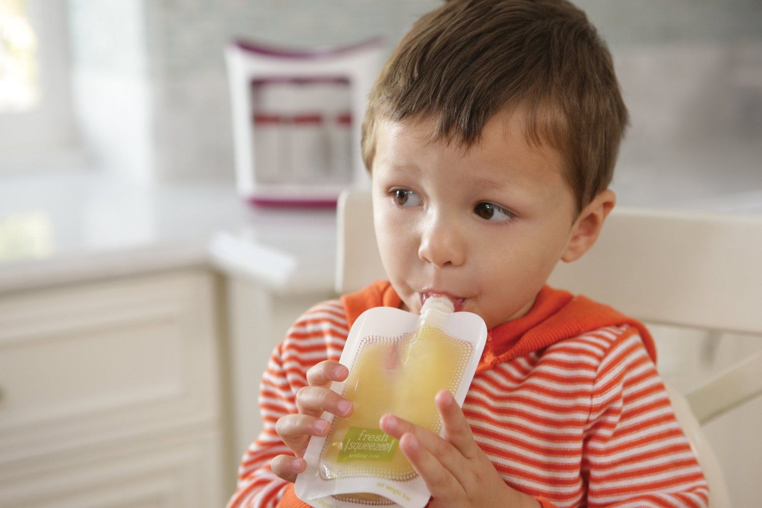 Infantino Disposable Squeeze Pouches, 4 oz. Pouches for Portable Homemade Semi-Solid Food for Babies and Toddlers, 50-Pack