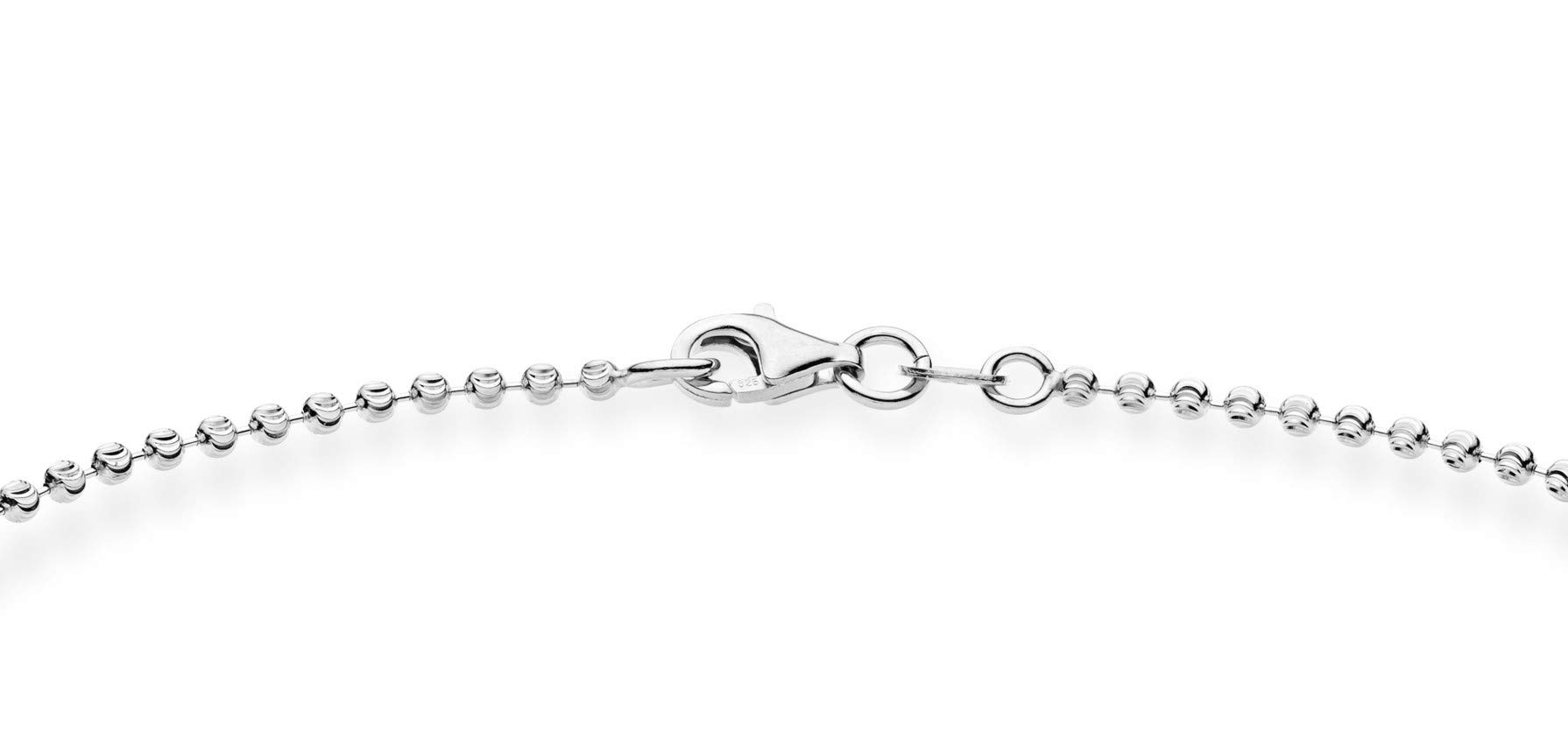 Miabella 925 Sterling Silver or 18Kt Yellow Gold Over Silver Diamond-Cut Infinity Beaded Ball Chain Anklet Ankle Bracelet for Women, Made in Italy (sterling silver, Length 10 Inches)
