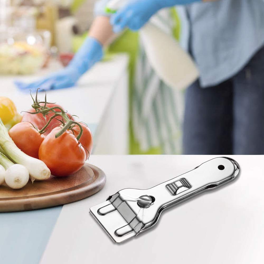 Glass Scraper - Genuine Quality Halogen & Ceramic Hob Scraper Non Scratch, Suitable for Glass Ceramic and Induction Cooktops (1 x Glass Scraper & 5 x Blades)