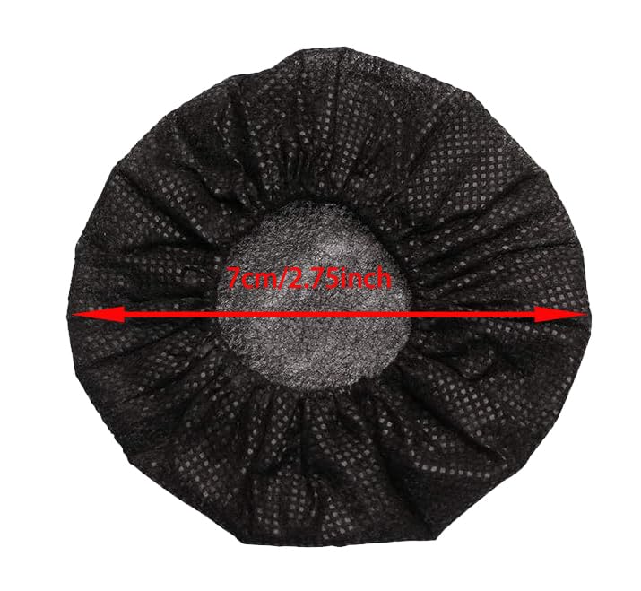 ONLYKXY Non-woven Handheld Microphone Cap case pads Universal Small Mic Covers Replacement WindScreen Protective for Recording Room KTV (Black) (100 PCS)