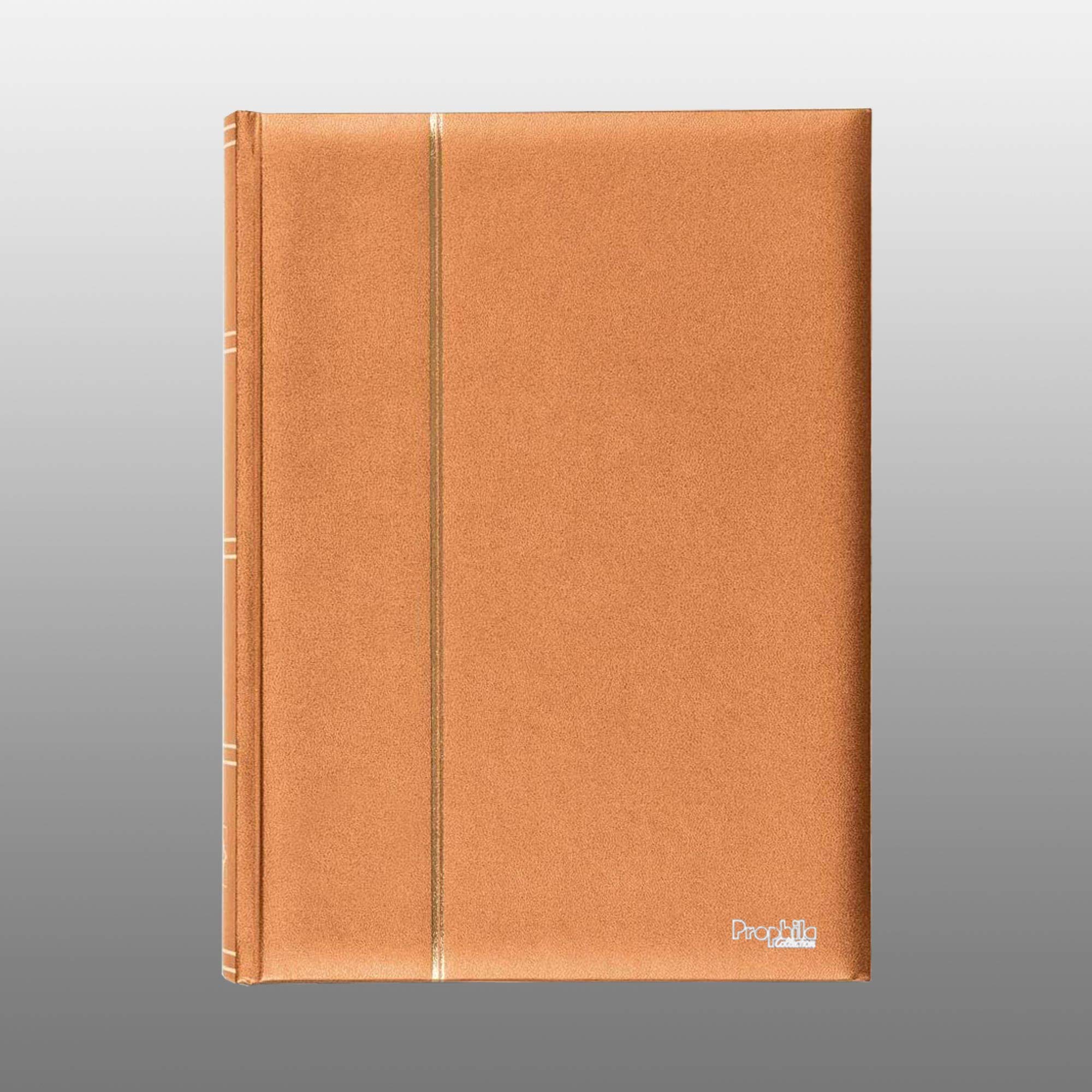 Prophila Metallic Edition Stamp Album (New) 60 Black Sides, Padded Bronze Cover