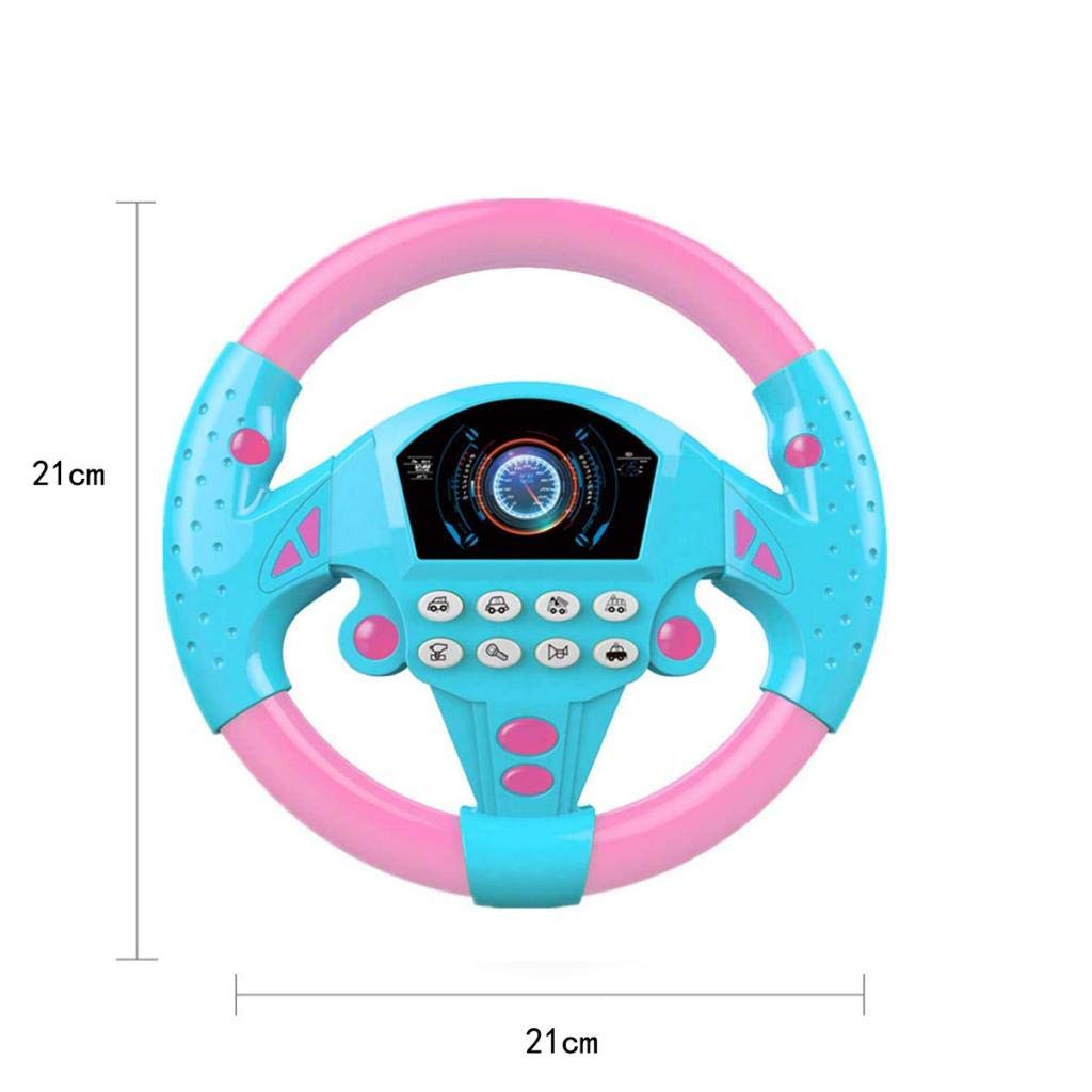 Menolana Toy Electronic Steering Wheel Simulated Driving Simulated Racing Driver Sound Toy Small Steering Wheel for Kids Babies , Pink