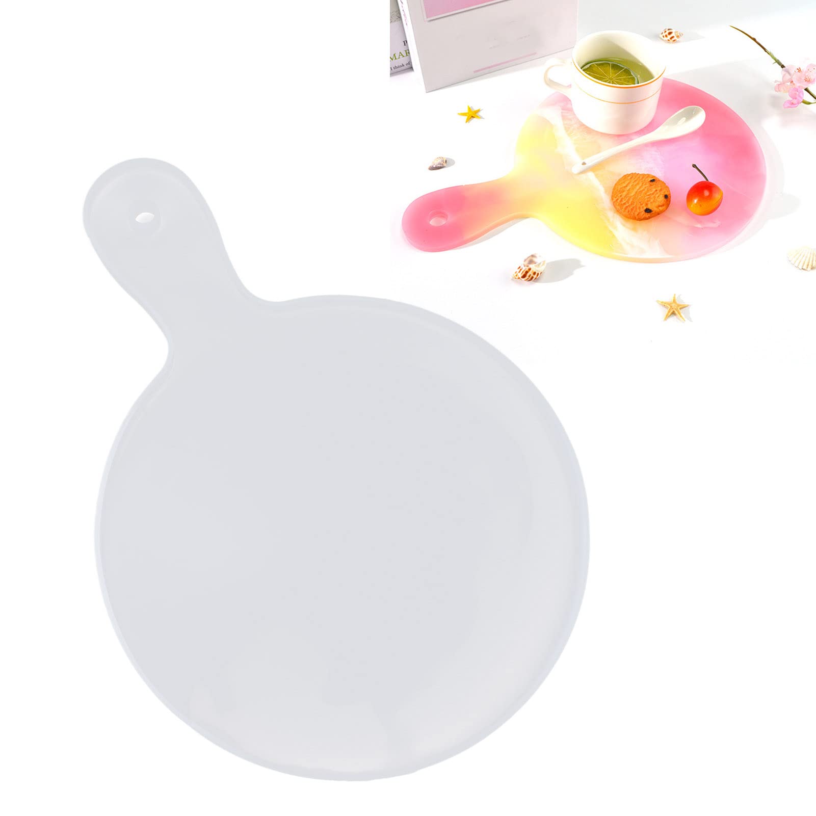 DEPILA Silicone Tray Moulds, Large Round Silicone Moulds for Resin Epoxy Resin Table Top Mould for Home Office Decoration Serving Board Dish