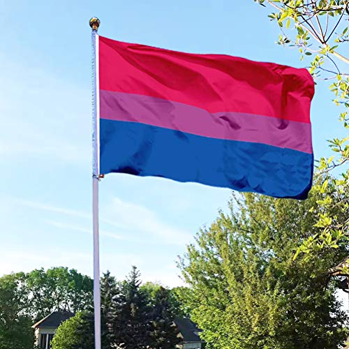 EKEV 3x5 Foot Bisexual Pride Flag - LGBT Bi Gay Flags with Brass Grommets & Canvas Header & Double Stitched & Vivid Bright Colors