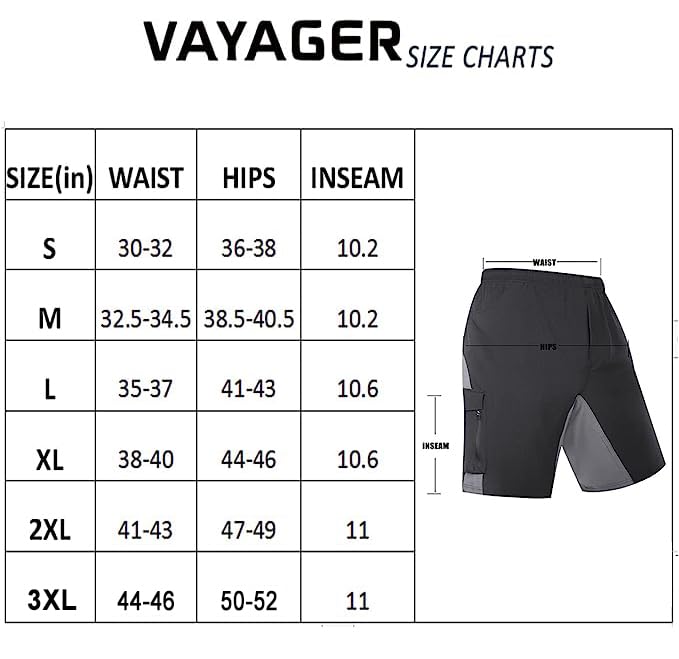 Men's Mountain Bike Shorts 3D Padded Bicycle MTB Shorts Loose-fit Lightweight MTB Cycling Shorts (All Black-M)